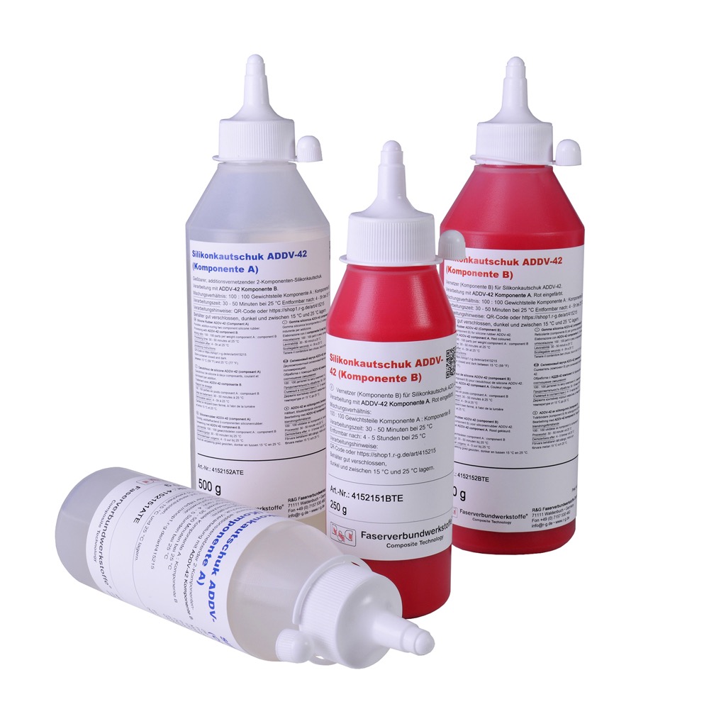 Silikonkautschuk ADDV-42 ROT (Packungen A + B) | R&G Faserverbundwerkstoffe