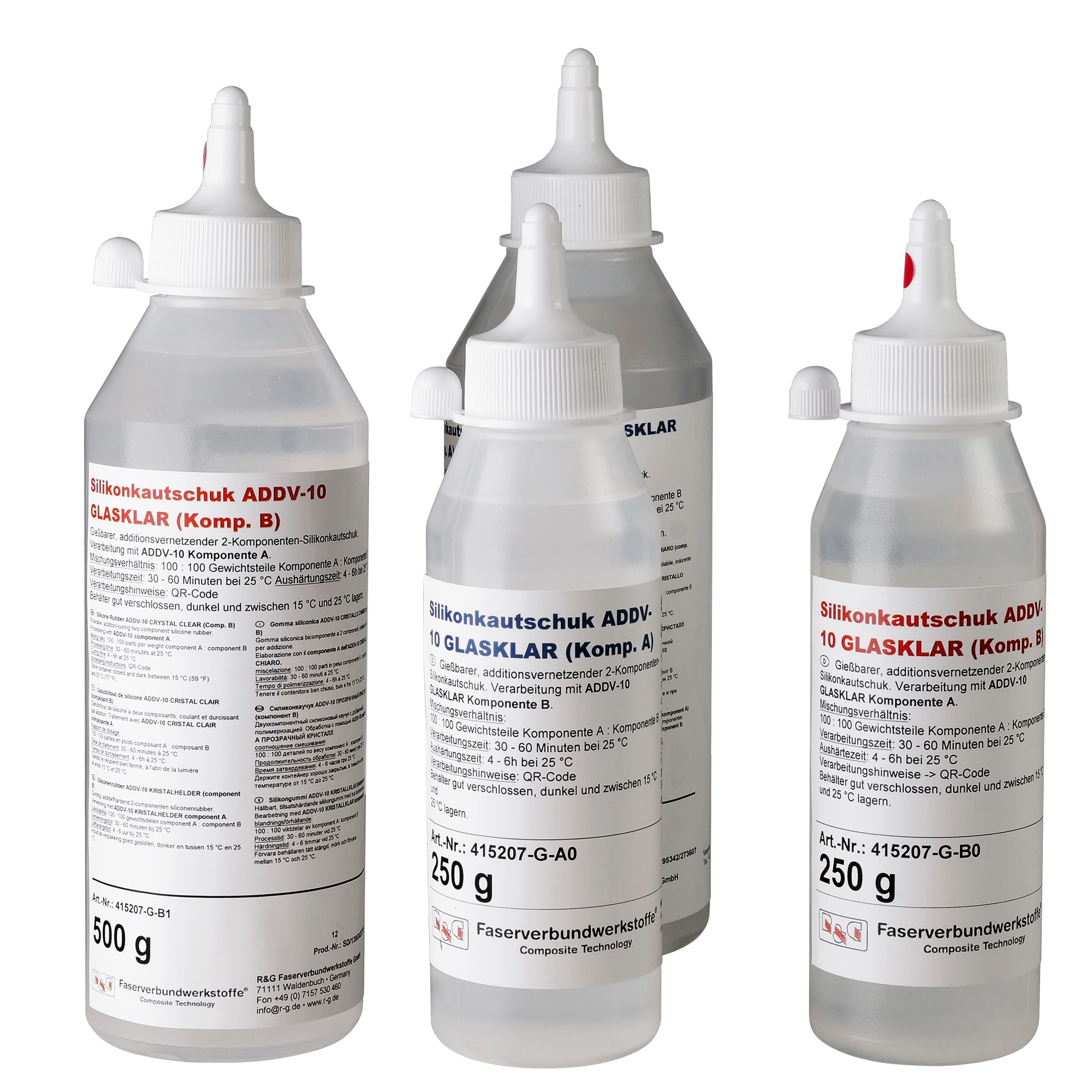 Silikonkautschuk ADDV-10 GLASKLAR (Packungen A + B) | R&G ...